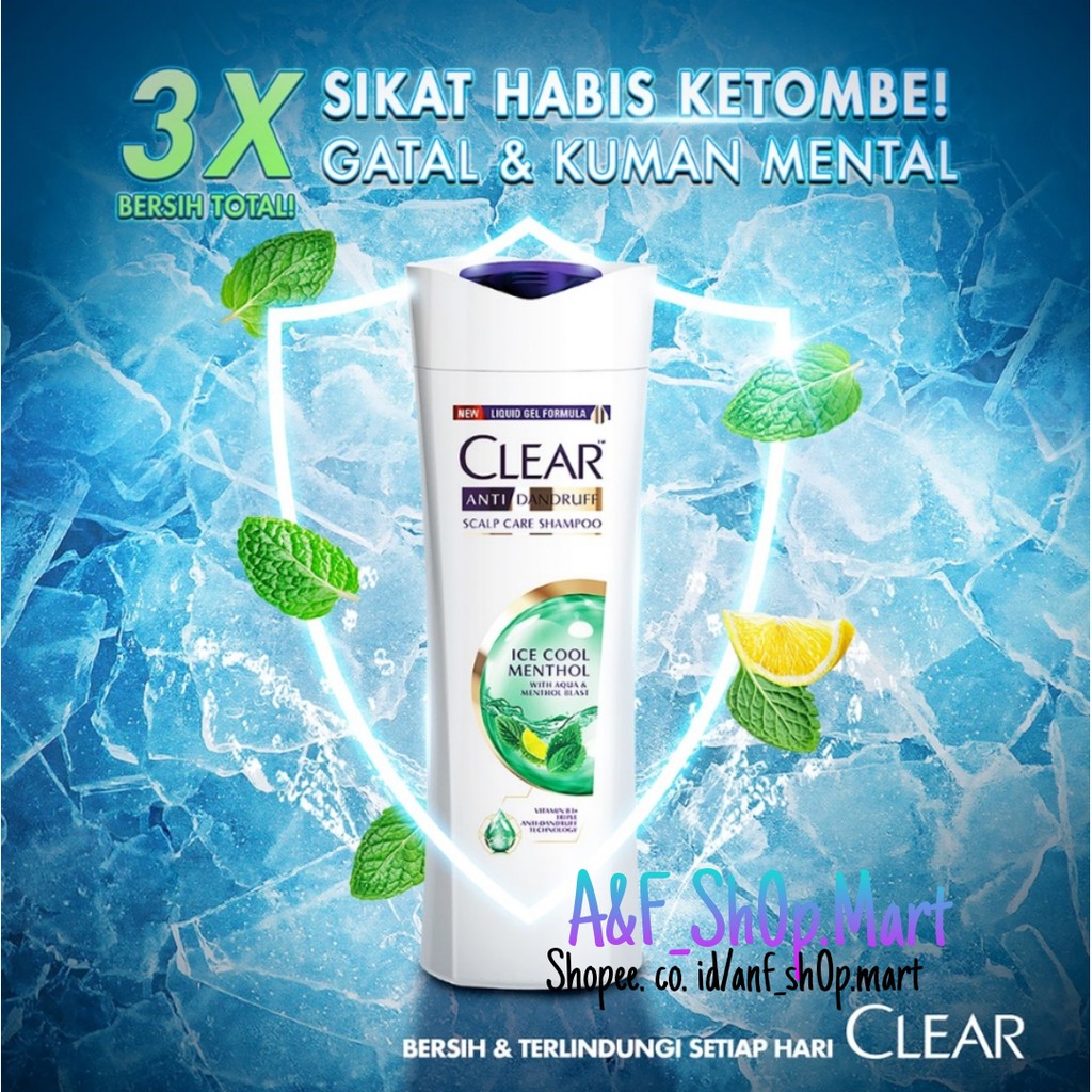 Jual CLEAR SHAMPOO ICE COOL MENTHOL ANTI KETOMBE 300 ML | Shopee Indonesia