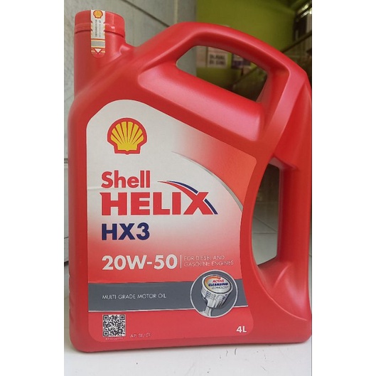 Jual Oli Shell Helix HX3 20W-50 4L ORIGINAL 100% | Shopee Indonesia