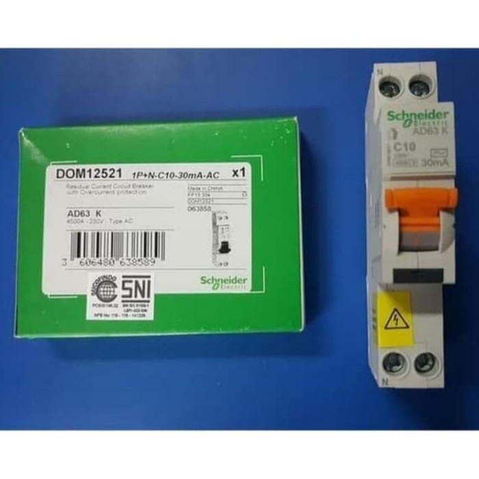 Jual ELCB/RCBO Slim Domae 6A,10A,16A,20A 1p+N Schneider 30mA | Shopee Indonesia