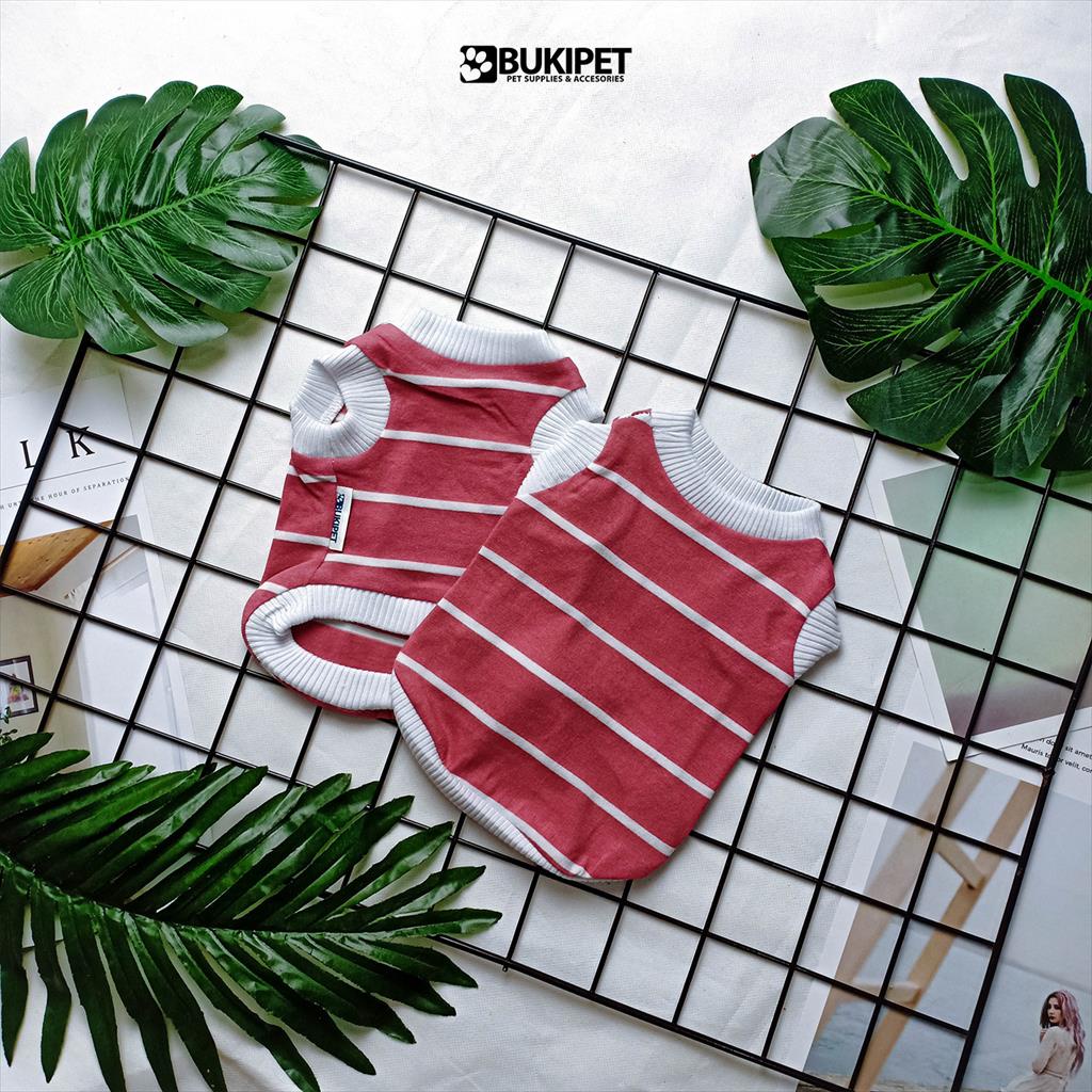 Jual baju kucing anjing cowok cewek lucu murah - Bukipet Tank Stripe Pastel Series | Shopee ...