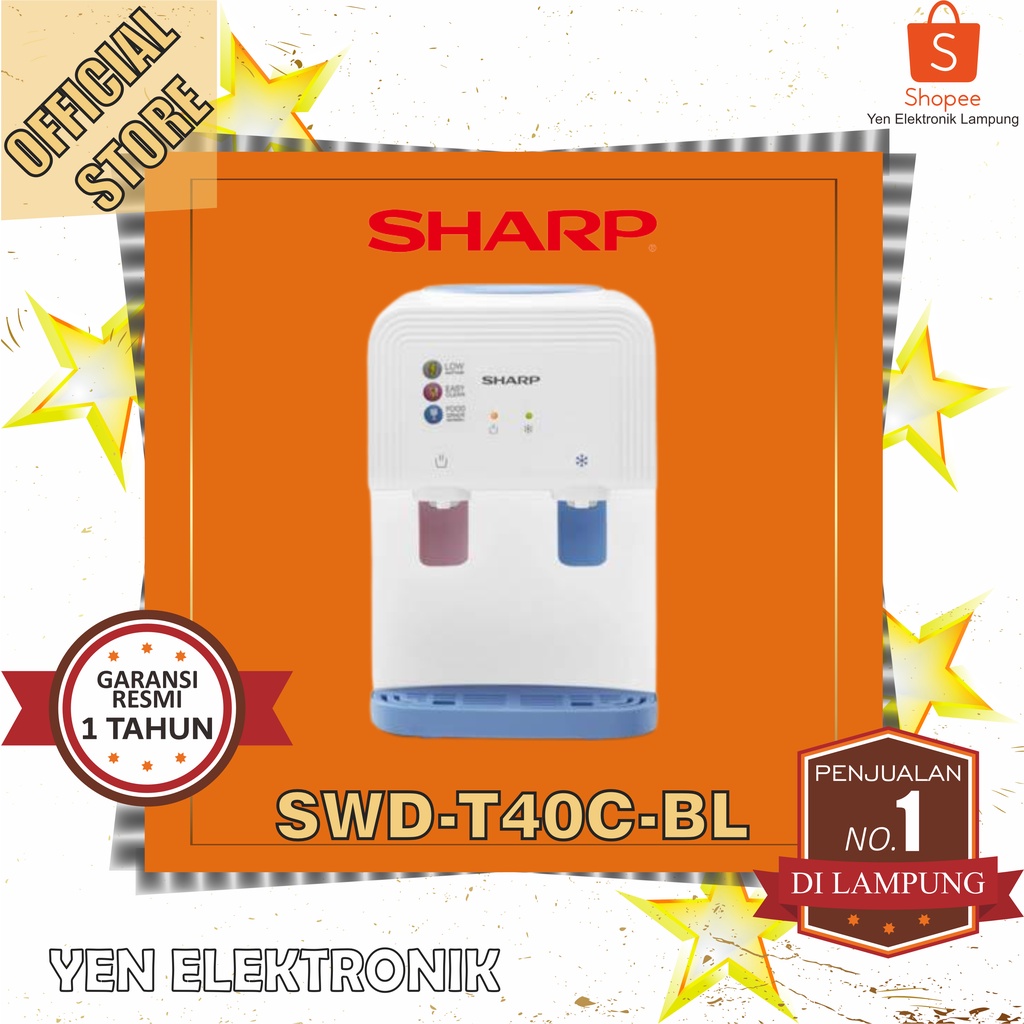 Jual SHARP Portable Dispenser SWD-T40C-BL - Top Loading Water Dispenser Garansi Resmi SHARP 1 ...