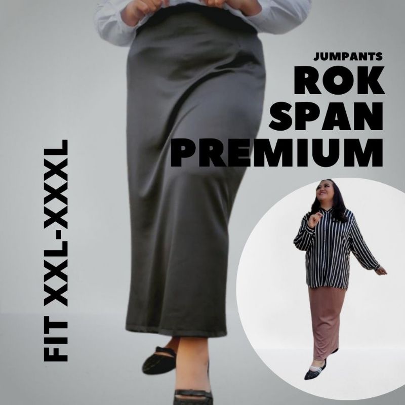 Jual ROK SPAN PANJANG MAXI SKIRT BIG SIZE XXL/XXXL / ROK KERJA FORMAL ...