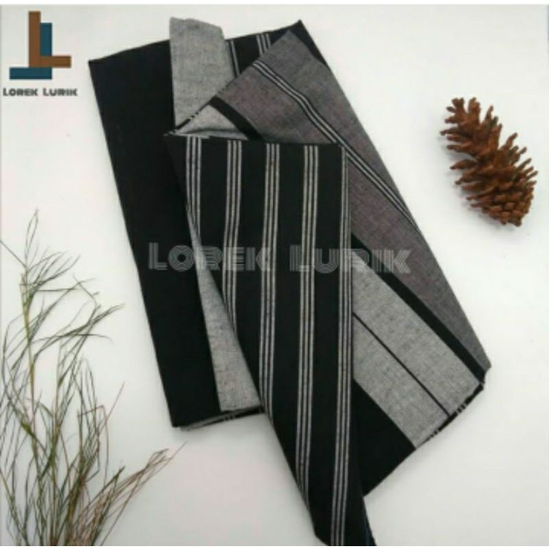 Jual Kain Tenun Lurik Modern Kombinasi Monokrom / Batik Lurik Modern Kombinasi Garis Hitam Abu ...