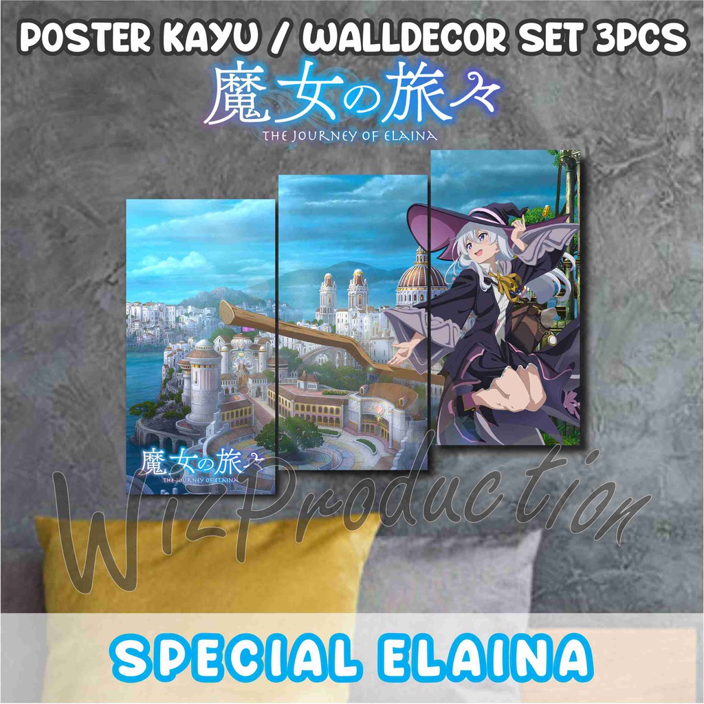 Jual Poster Kayu Elaina - Poster set 3 pcs The Journey Of Elaina ...