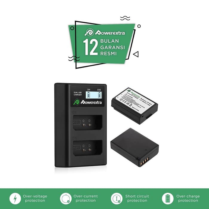 Jual Powerextra Battery for Canon LP-E10 (2-Pack) and Dual USB Charger ...