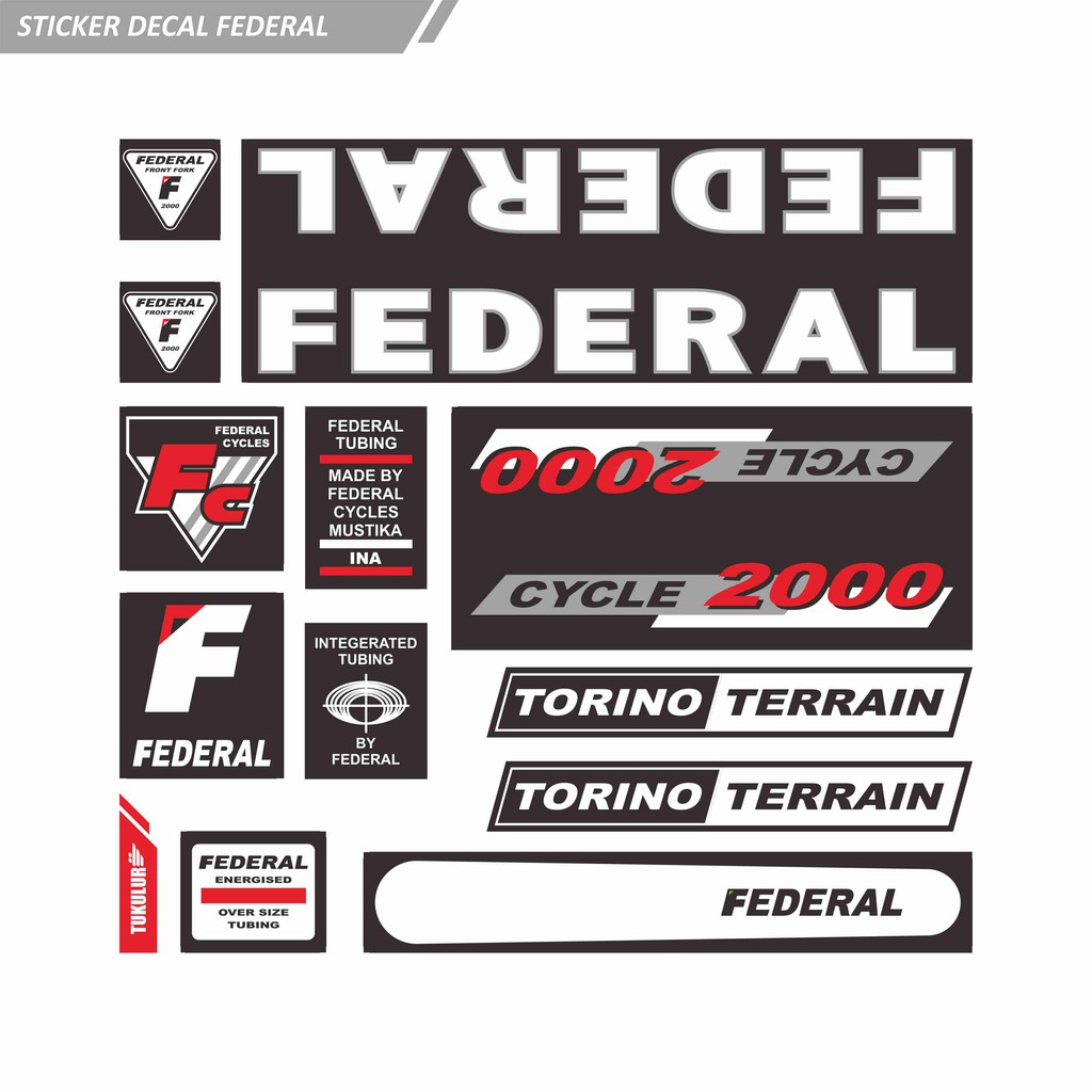 Jual STIKER DECAL SEPEDA FEDERAL TORINO TERRAIN MODEL 1 | Shopee Indonesia