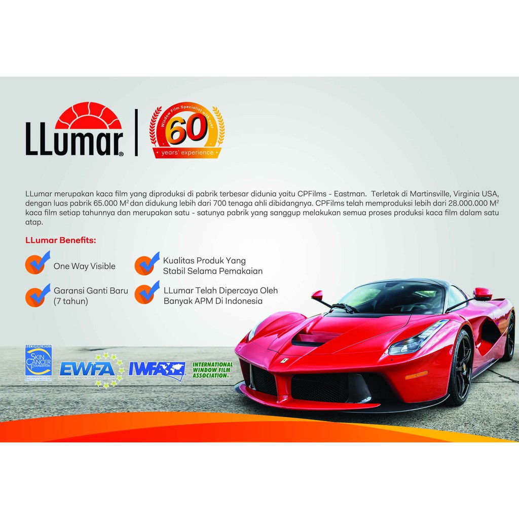Jual LLumar Window Film - Paket PREMIUM Kaca Film Medium Car ...
