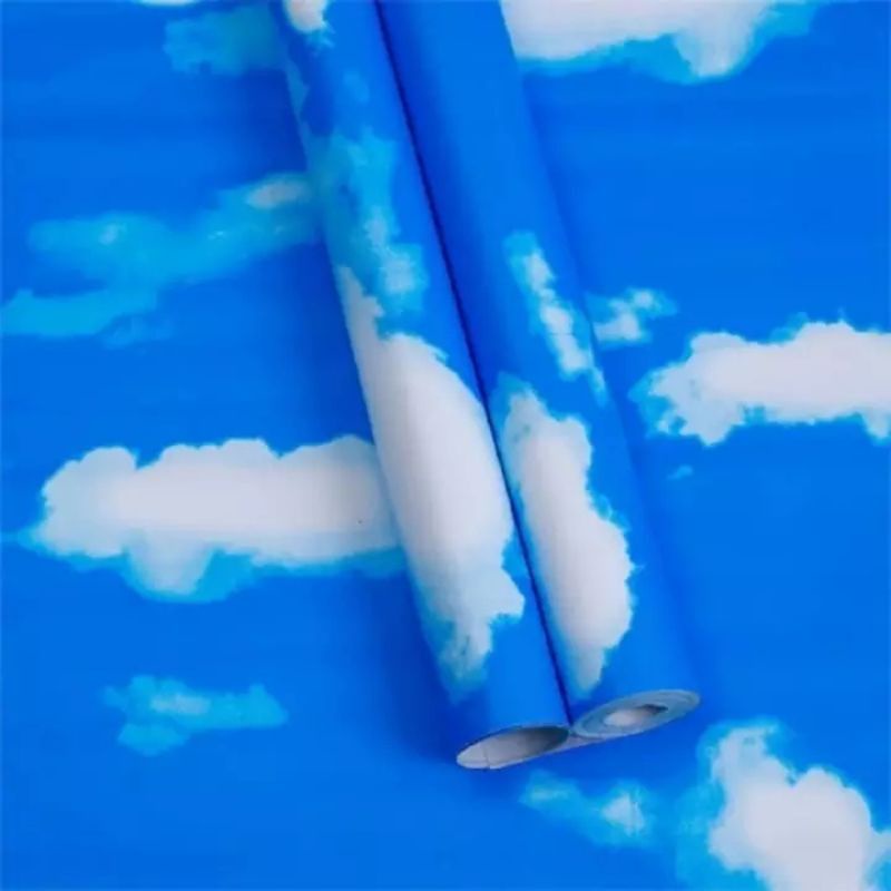 Jual WALLPAPER STIKER DINDING MOTIF AWAN BIRU PEKAT | Shopee Indonesia