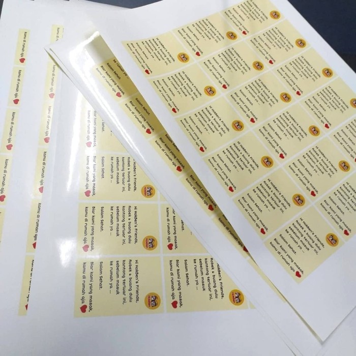 Jual tulis-alat-paket- print label sticker chromo + laminating doff ...