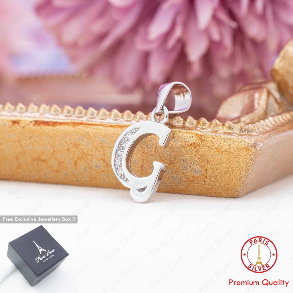 Jual Liontin Huruf Nama Inisial Perak Asli 925 Silver Lapis Emas Putih ...