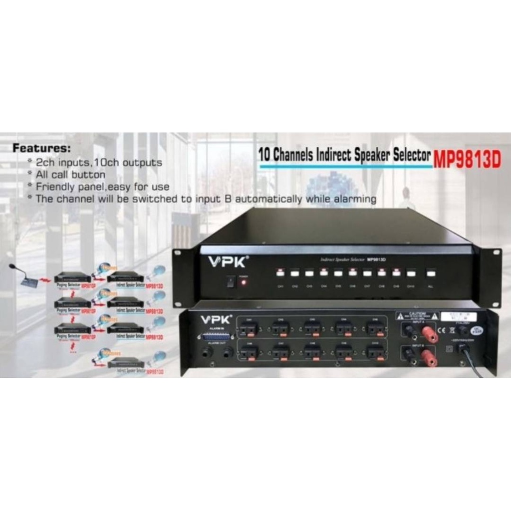 Jual Speaker Selector VPK MP9813D MP-9813D 10 Channel Selector Original | Shopee Indonesia
