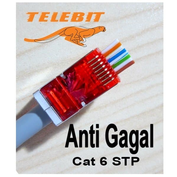 Jual KONEKTOR TELEBIT RJ45 CAT6 MERAH ANTI GAGAL | Shopee Indonesia