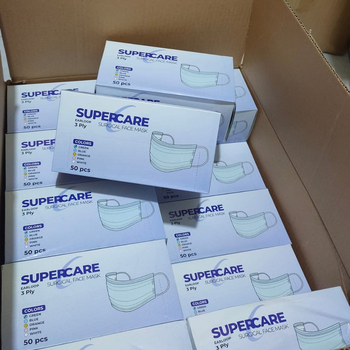 Jual Masker Medis Earloop Supercare Surgical Face Mask 50 Super Care 3 ...
