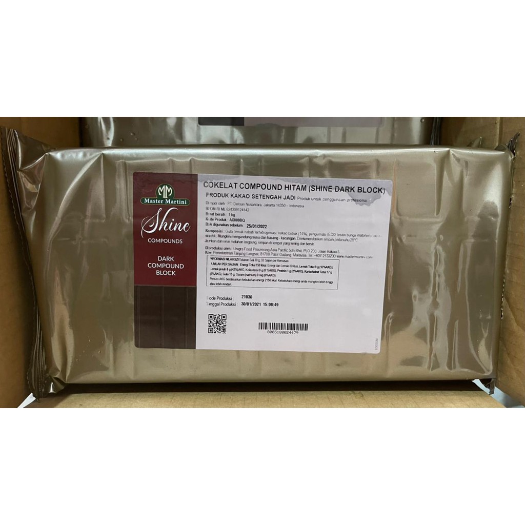 Jual Cokelat Shine Dark Compound Chocolate Block Master Martini ...