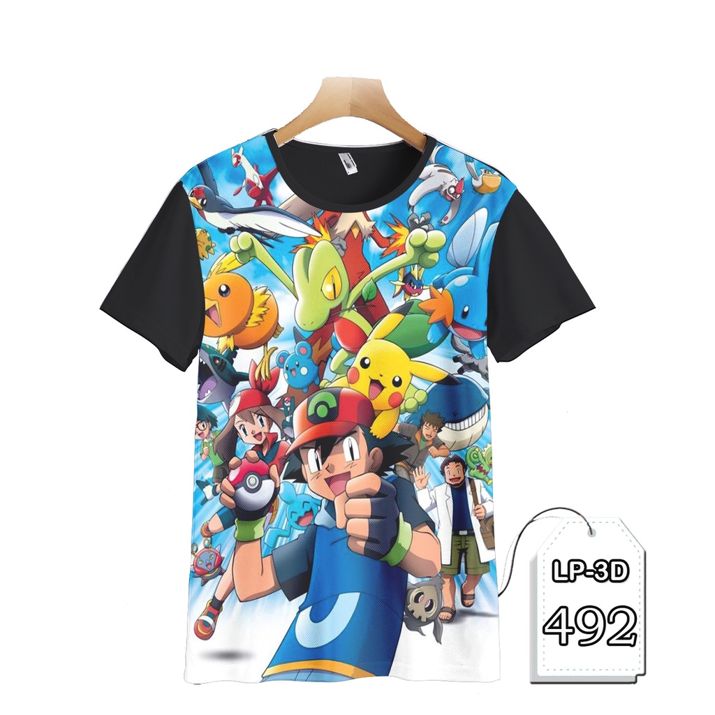 Jual KAOS Pokemon Printing 3D KAOS Anak Kartun TV Series Animasi #LP3D ...