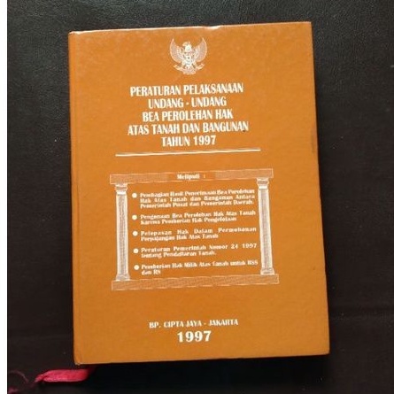 Jual PERATURAN PELAKSANAAN UNDANG-UNDANG BEA PEROLEHAN HAK ATAS TANAH ...
