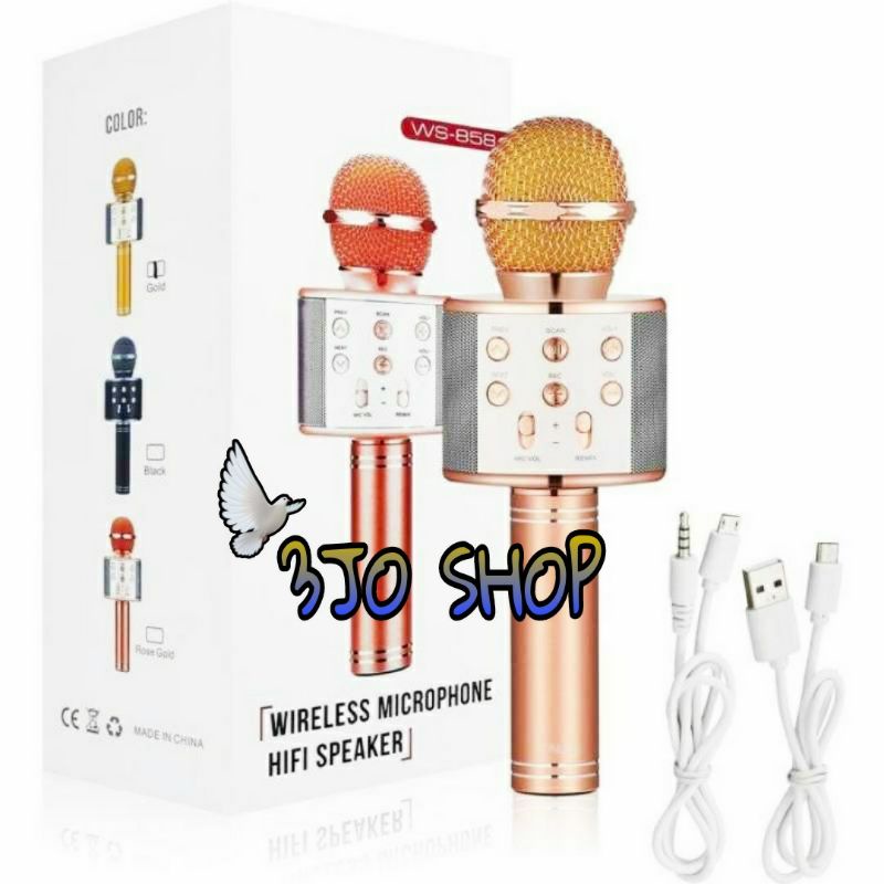 Jual MICROPHONE MIC KARAOKE WS-858/MIC BLUETOOTH WS-858 | Shopee Indonesia