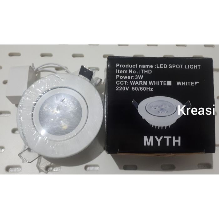 Jual LAMPU LED SPOTLIGHT MYTH THD 3W / 3 WATT - PUTIH | Shopee Indonesia