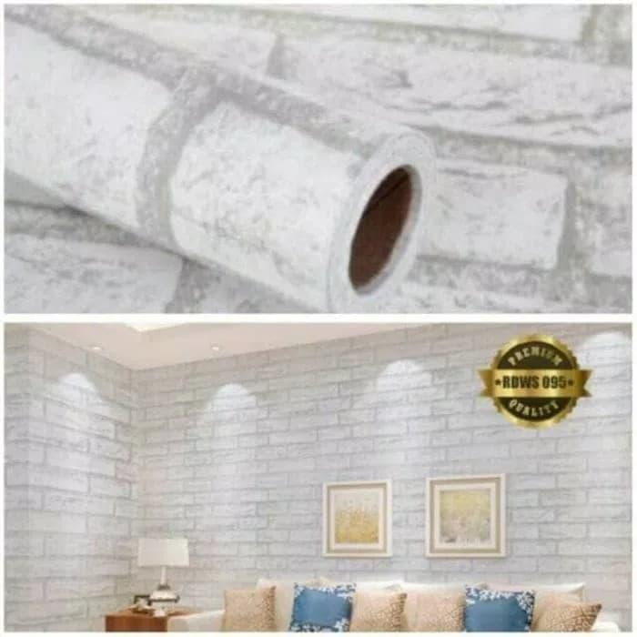 Jual PREMIUM JAMINAN MUTU WALL PAPER STIKER S5166 BATA PUTIH WALLPAPER ...