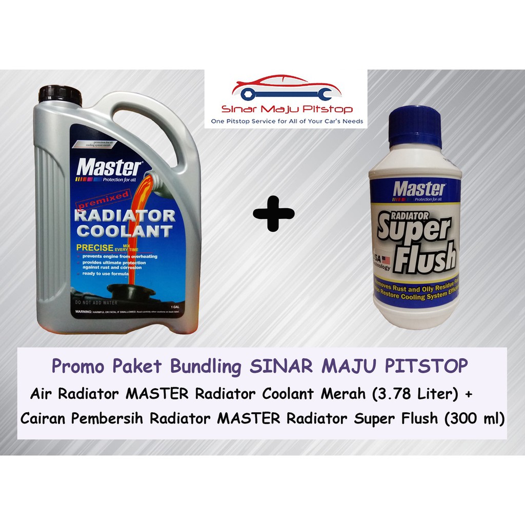 Jual PAKET SERVIS RADIATOR - MASTER Air Coolant Merah 3.8 Liter ...