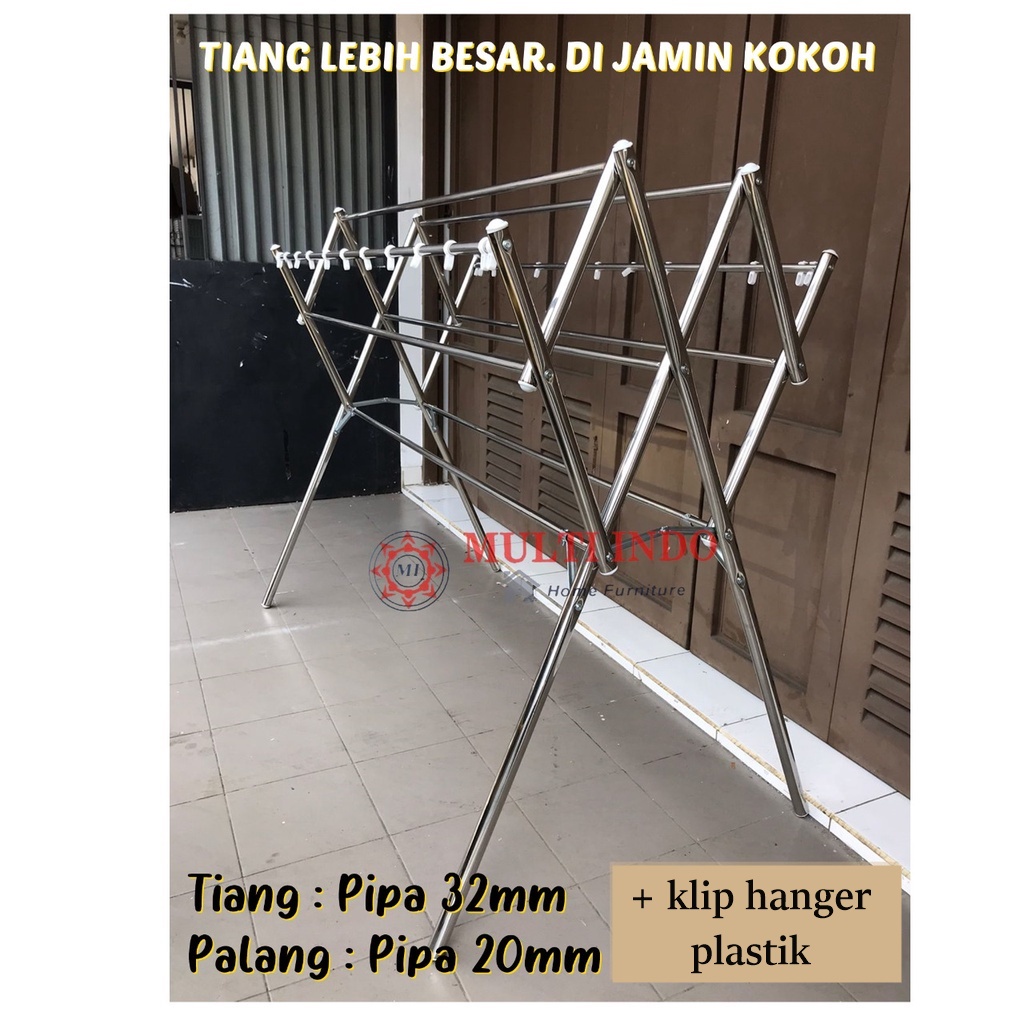 Jual Jemuran Baju Stainless Steel Multi Bulat Tiang Besar 180 cm ...