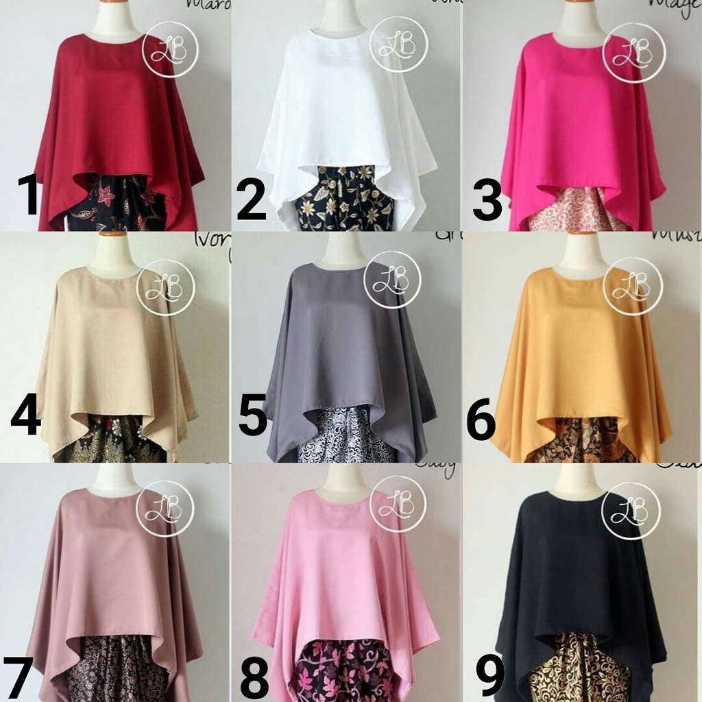 Jual Kebaya Modern Batwing Atasan Kebaya Jumbo Aneka Warna | Shopee ...