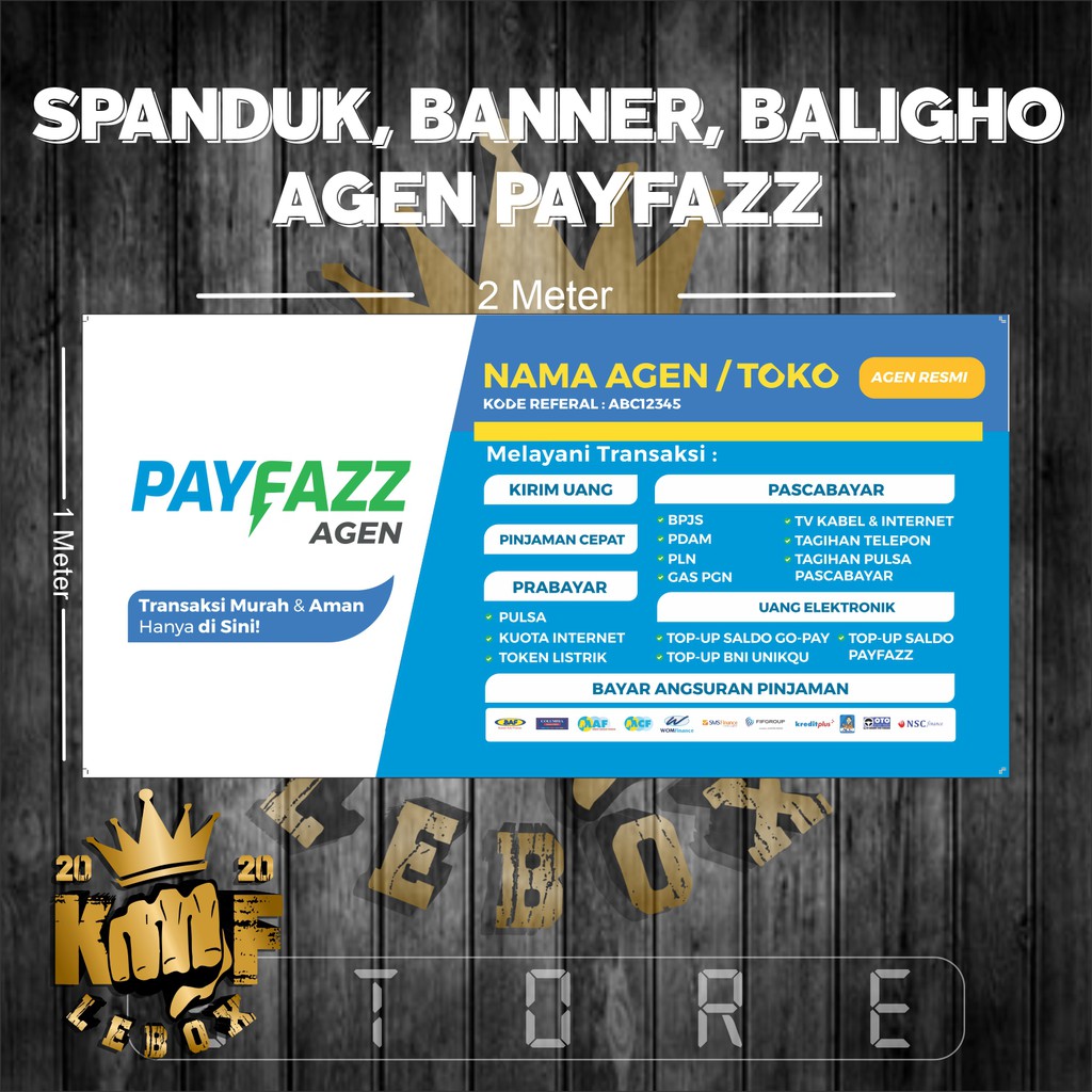 Jual CETAK BANNER SPANDUK BALIGHO AGEN PAYFAZZ 2X1 METER | Shopee Indonesia