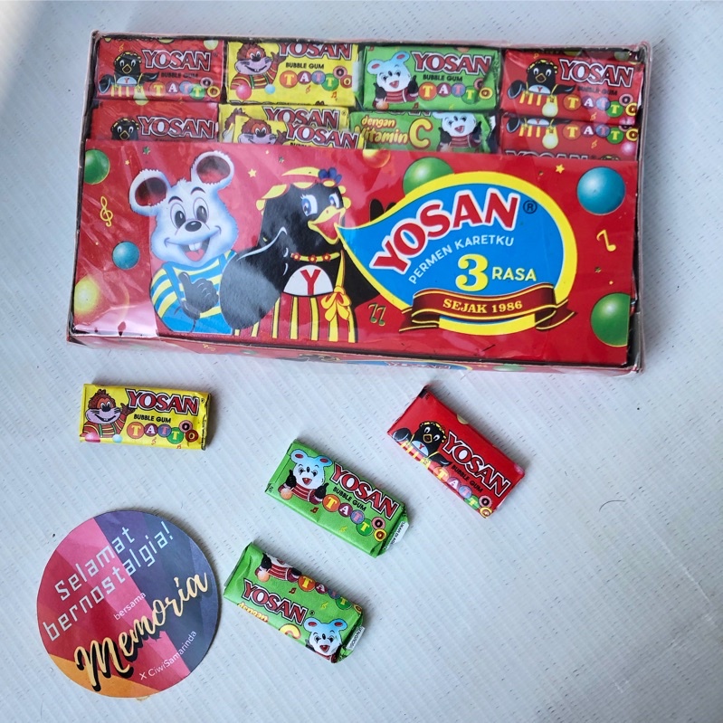 Jual Permen Karet Yosan Tatto jadul Satuan | Shopee Indonesia