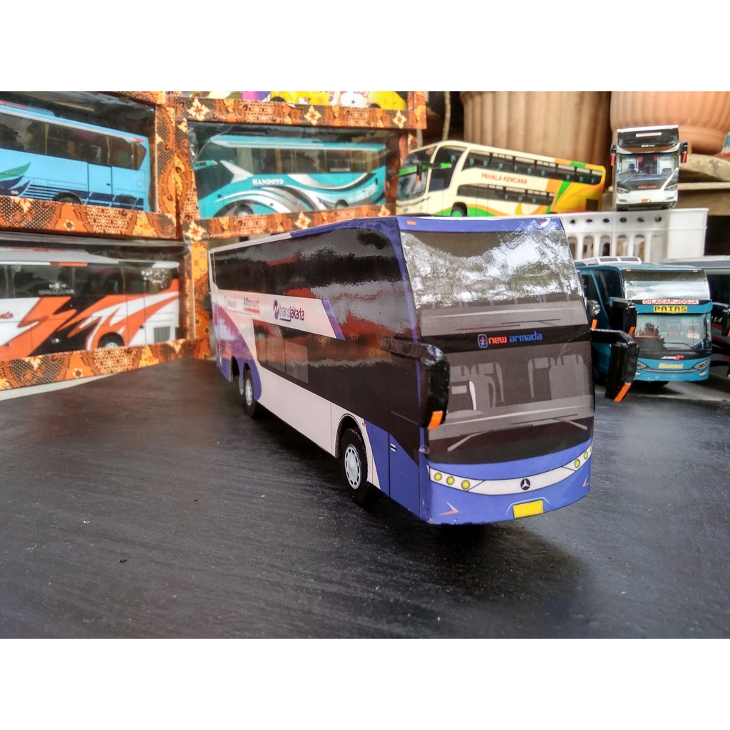 Jual Miniatur Bis Indonesia - Bus way Transjakarta Double Decker ...