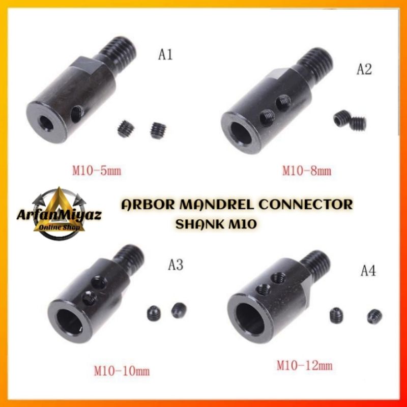 Jual New Arbor Shank M10-5mm, M10-8mm, M10-10mm,M10-12mm Arbor Mandrel ...
