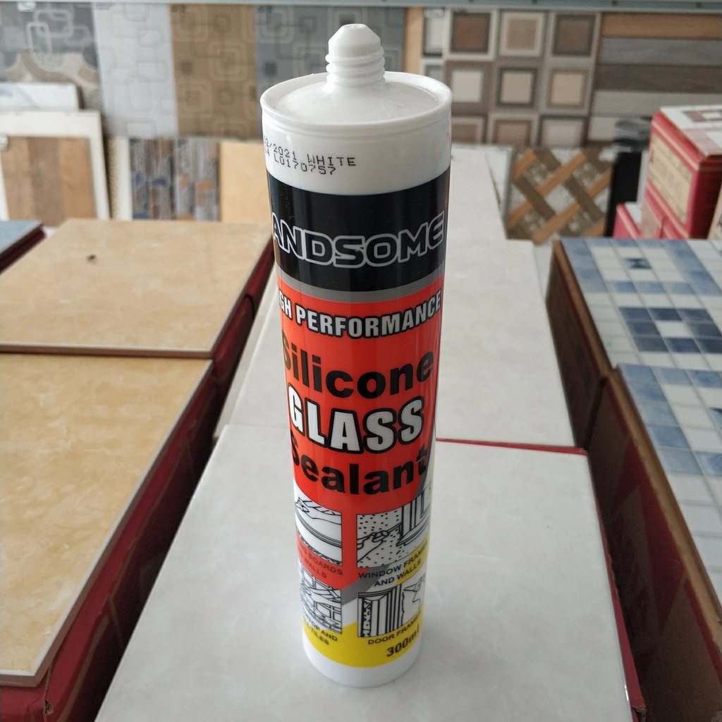 Jual silicone sealant lem kaca glass handsome | Shopee Indonesia Jual silicone sealant lem kaca glass handsome | Shopee Indonesia