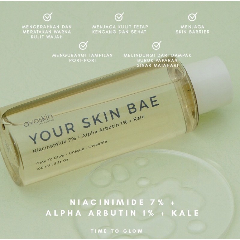 Jual AVOSKIN YOUR SKIN BAE NIACINAMIDE 7% + ALPHA ARBUTIN 1% + KALE ...