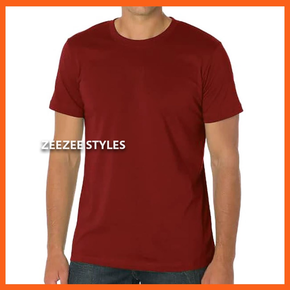 Jual Kaos Polos Distro Pria Wanita Cotton Combed 30s Lengan Pendek Marun / Baju Polos Cowok ...