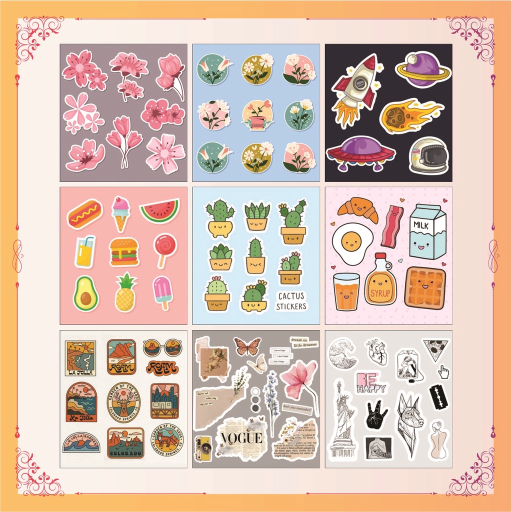 Jual (Bisa COD) Mini Sticker Aesthetic | Sticker Tumblr Mini | Sticker ...
