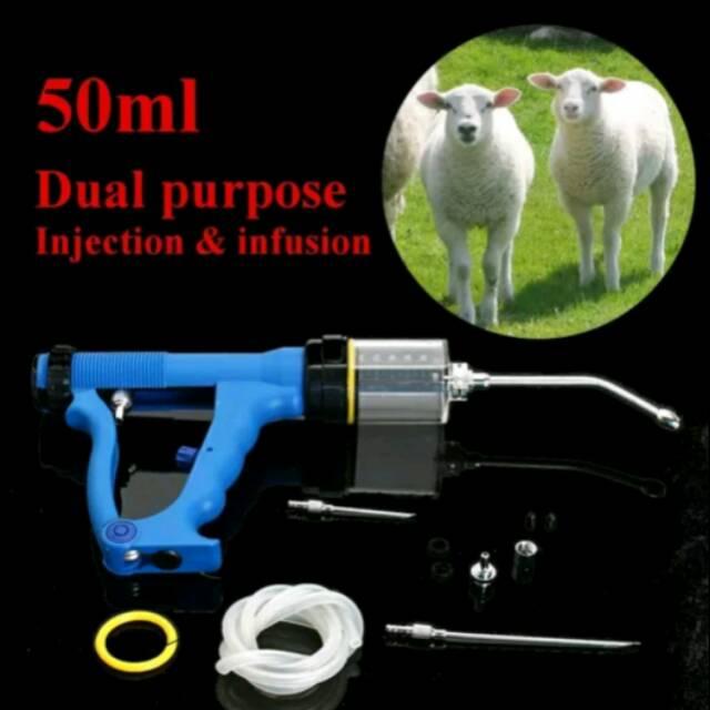 Jual alat cekok sapi otomatis Suntikan domba kambing drench gun syringe ...