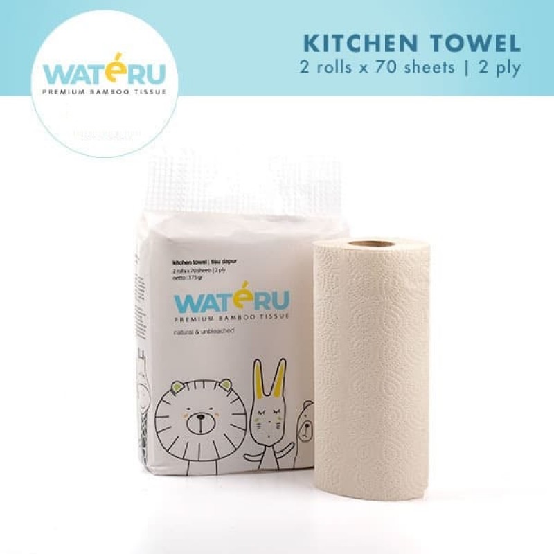 Jual Wateru Natural Premium Bamboo Tissue Kitchen Towel / Tisu Bambu ...