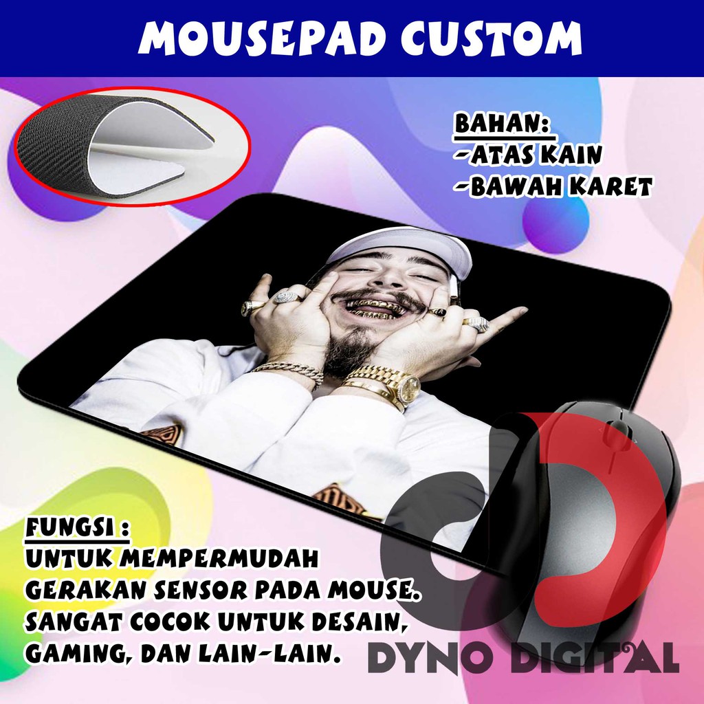Jual Mousepad Custom Tatakan Mouse Post Malone Singer | Shopee Indonesia
