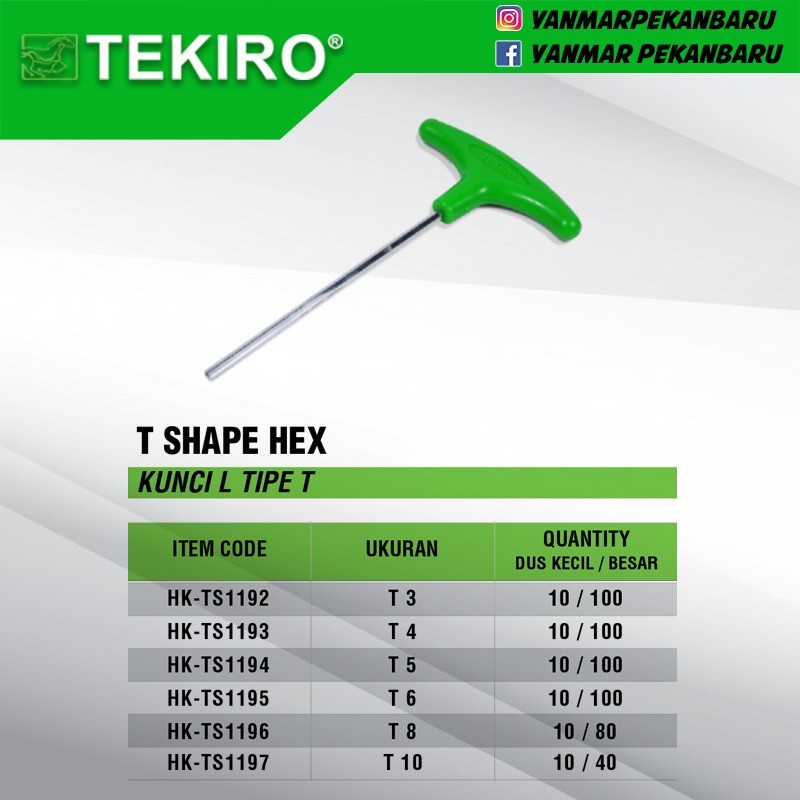 Jual TEKIRO Kunci L model T 3mm-10mm | Shopee Indonesia