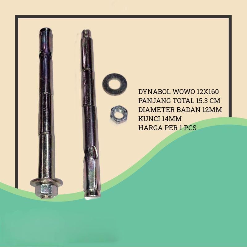 Jual WOWO DYNABOLT 12x160 BAUT DINABOL HARGA SATUAN | Shopee Indonesia
