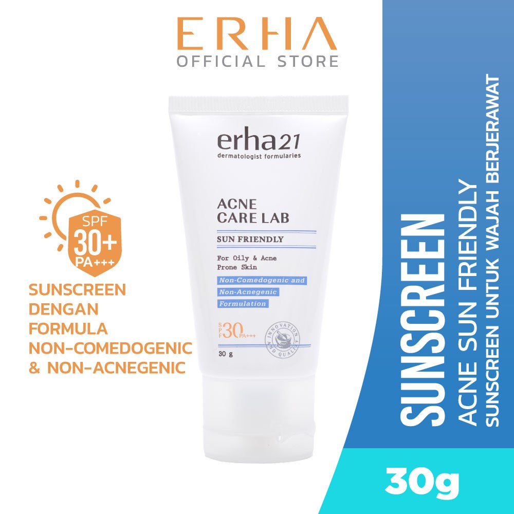 Jual Erha Acne Sun Friendly SPF30/PA+++ - Sunscreen Wajah Jerawat ...