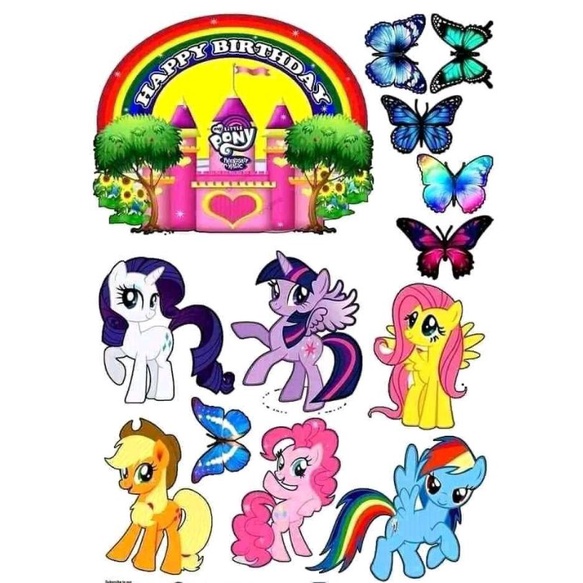 Jual Topper cake karakter kuda poni / my little pony | Shopee Indonesia