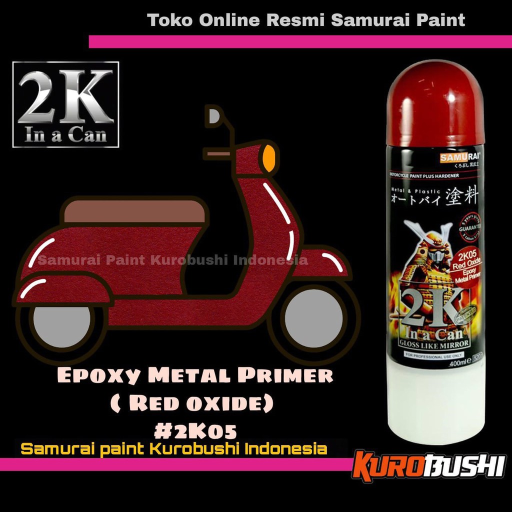 Jual Samurai Paint EPOXY METAL PRIMER RED OXIDE 2K05 Epoksi Merah Anti Karat 2K Cat Semprot ...