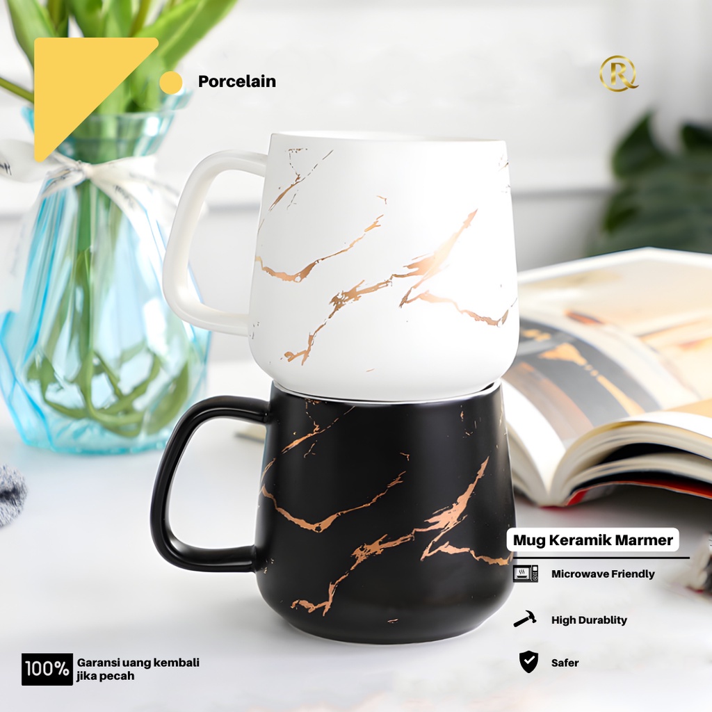 Jual Cangkir Mug Cangkir Marmer Marble Motif Emas 300ml | Shopee Indonesia