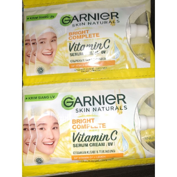 Jual Garnier Bright Complete Vitamin C Serum Cream Sachet 7ml | Shopee Indonesia