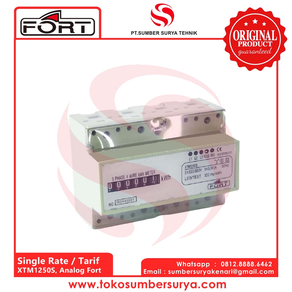 Jual Kwh Meter Analog 3P / 3 Phase XTM1250S Fort | Shopee Indonesia