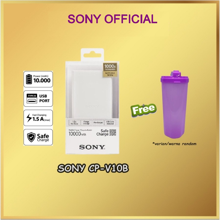 Jual Sony CP-V10B 10000mAH Lithium-Polymer Powerbank Power Bank CP V10 B | Shopee Indonesia