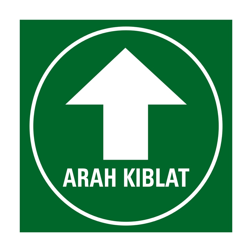 Jual STIKER ARAH KIBLAT MASJID/MUSHOLA.stiker sign Rambu k3 15 x 15 CM ...
