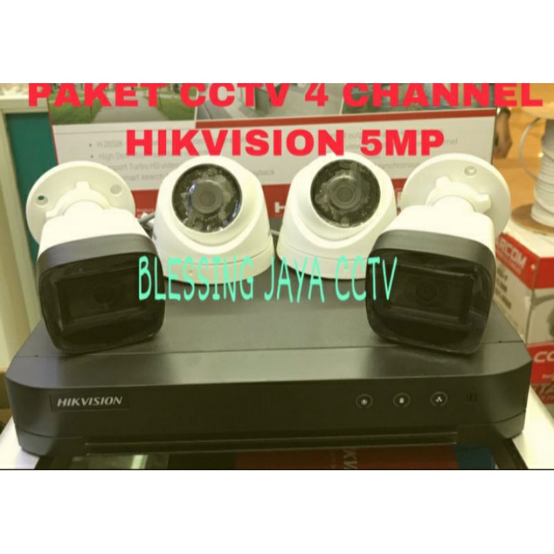 Jual PAKET CAMERA CCTV HIKVISION 4CH 4 CAMERA CCTV 5MP FULL HD + HDD 500GB | Shopee Indonesia
