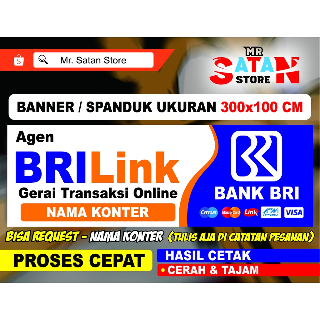 Jual SPANDUK BRILINK BANNER KONTER BANNER TOKO UKURAN 300X100 CM ...
