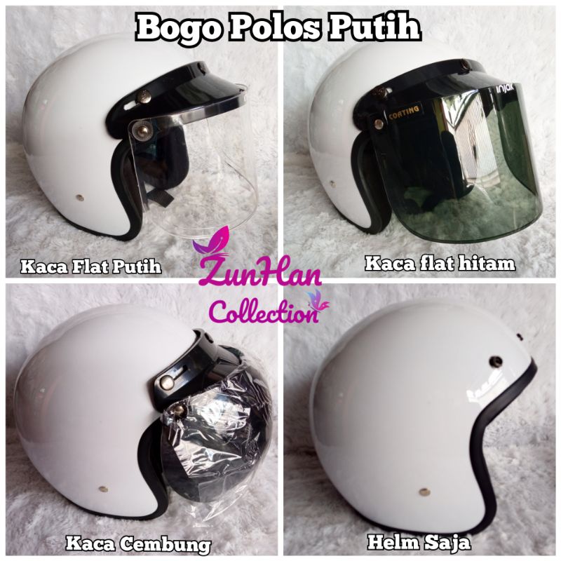 Jual Helm Bogo Putih Polos SNI (Bisa COD bayar di tempat) | Shopee ...